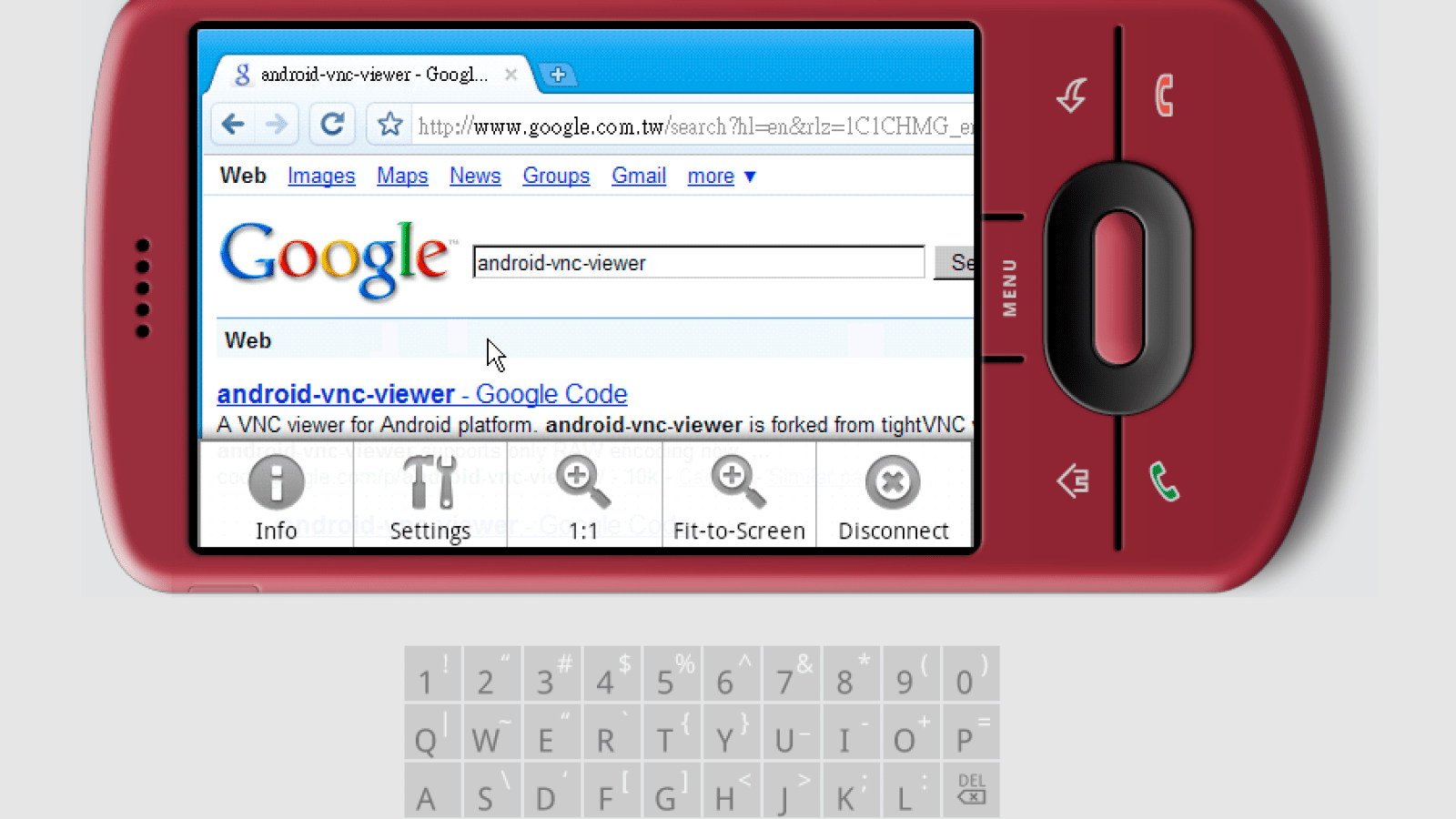 Un client VNC pour Android : Android-vnc-viewer