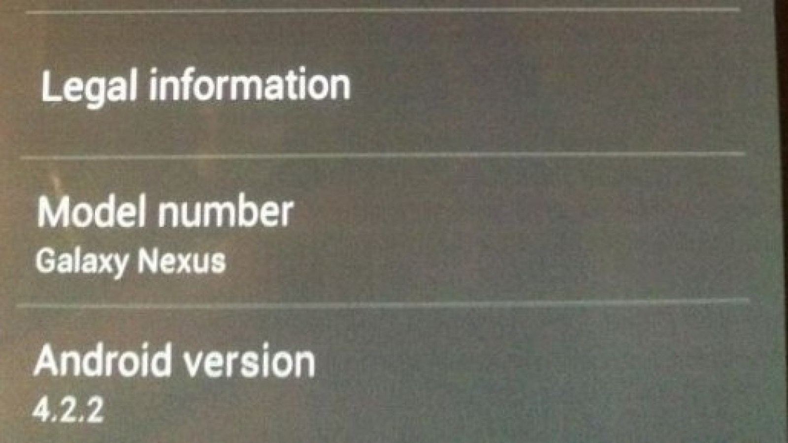 Android 4.2.2 se confirme également sur Galaxy Nexus