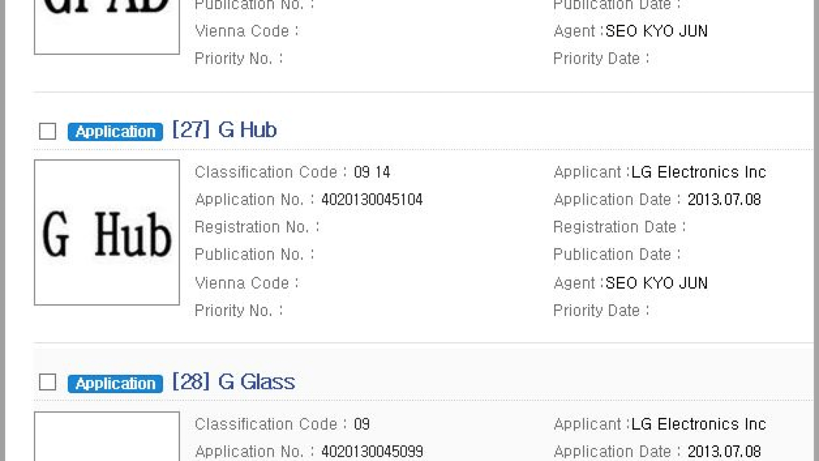 LG vient de déposer GPad, G Watch, GGlass, GBand, GLink et GHub — Frandroid