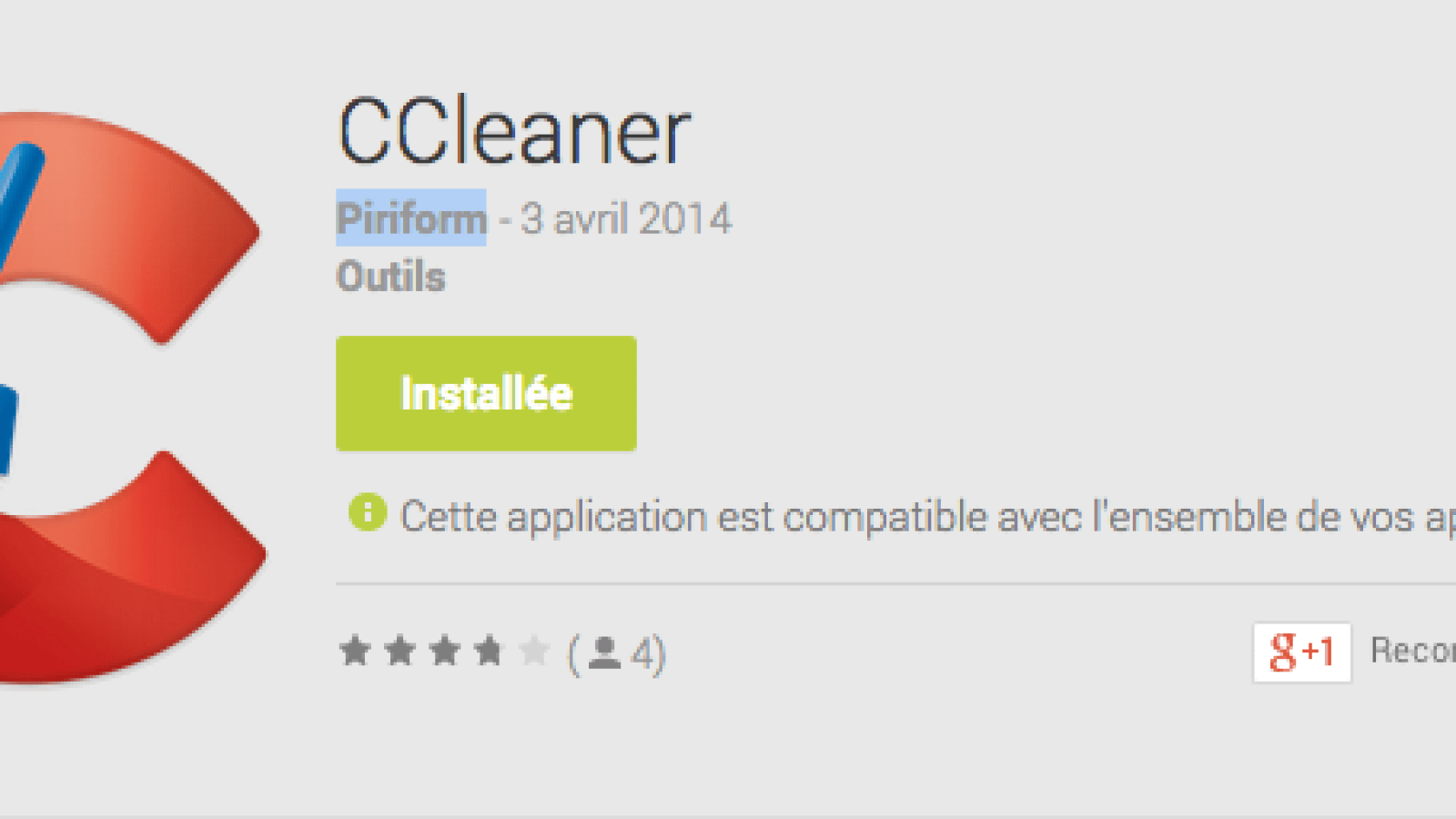 CCleaner vient optimiser les terminaux Android sur le Google Play