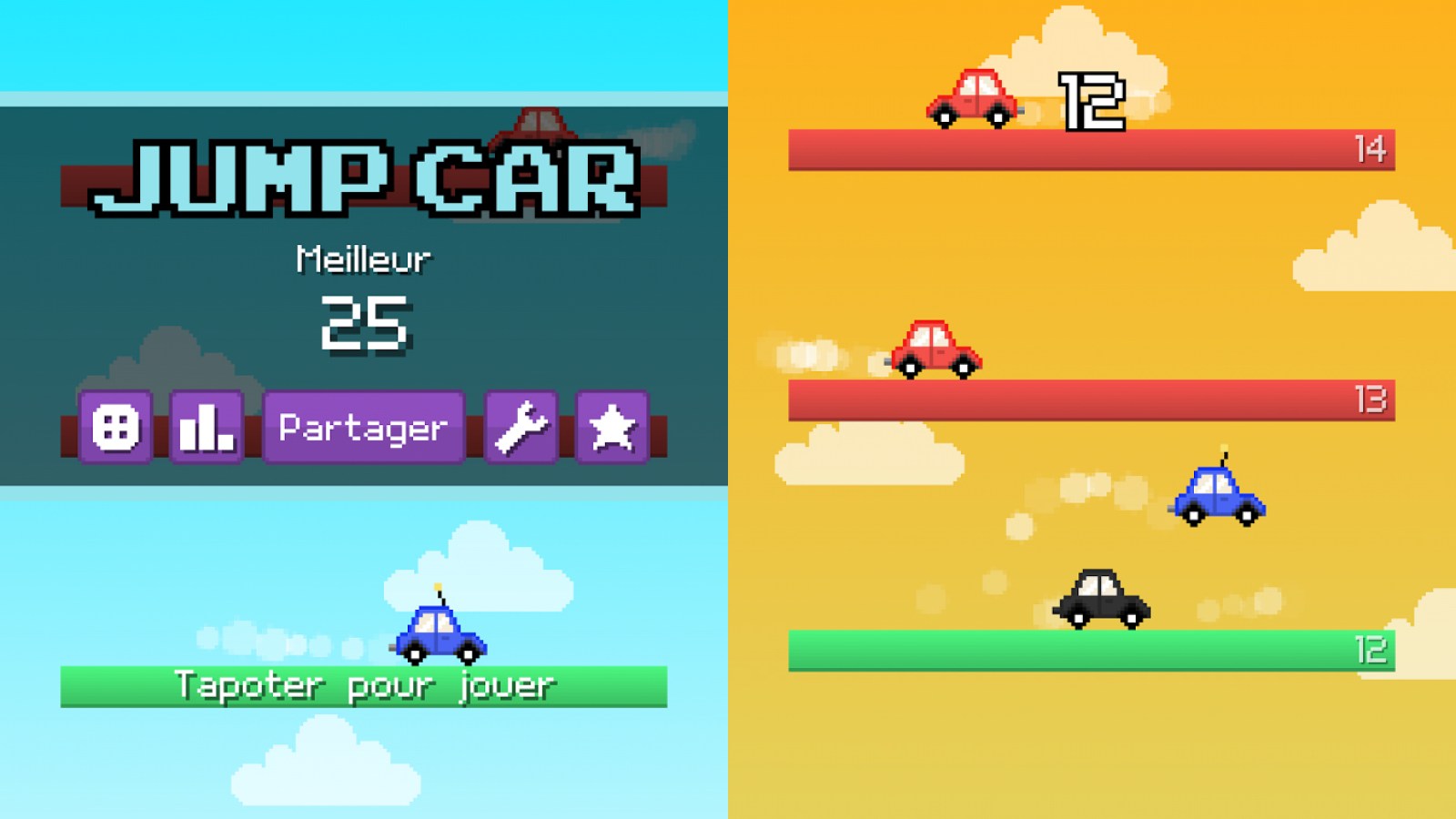 Jump Car : un runner game à la verticale où vous êtes une bagnole ...