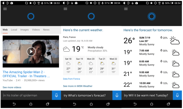Microsoft améliore l'interface de Cortana sur Android, vivement son ...