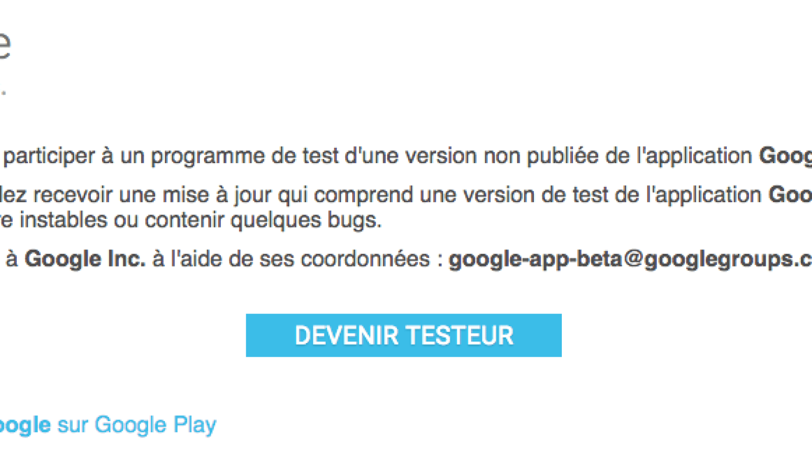 Google lance un programme de bêta-test pour son application "Google"