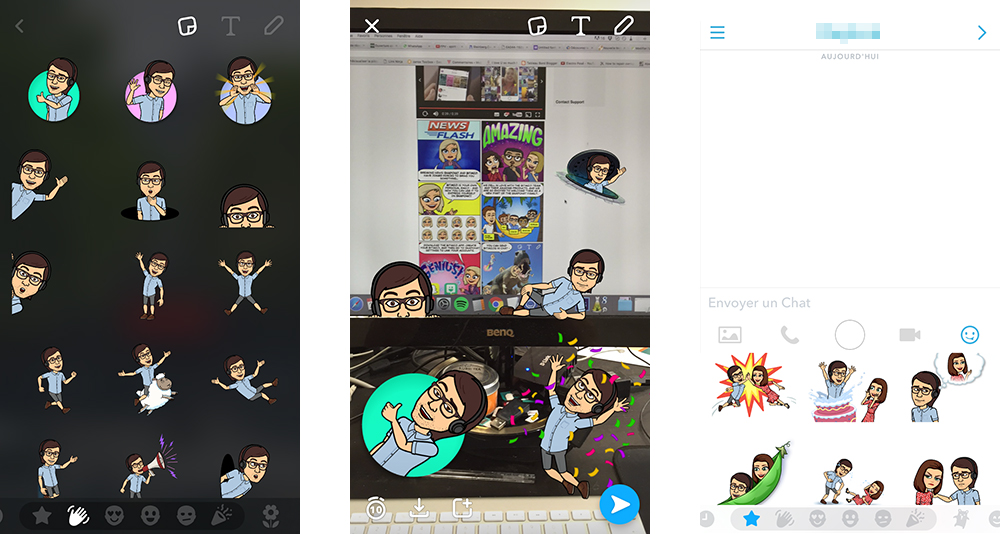 Snapchat intègre Bitmoji pour envoyer des "friendmojis" à ses amis