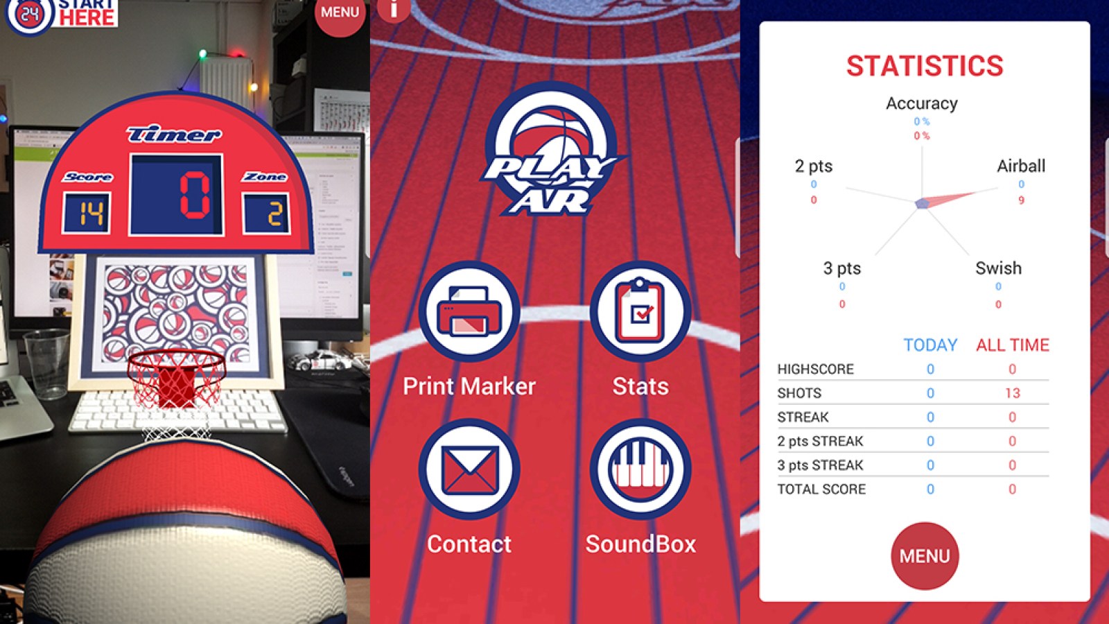 Ball in AR propose de jouer au basket en réalité augmentée sur Android ...