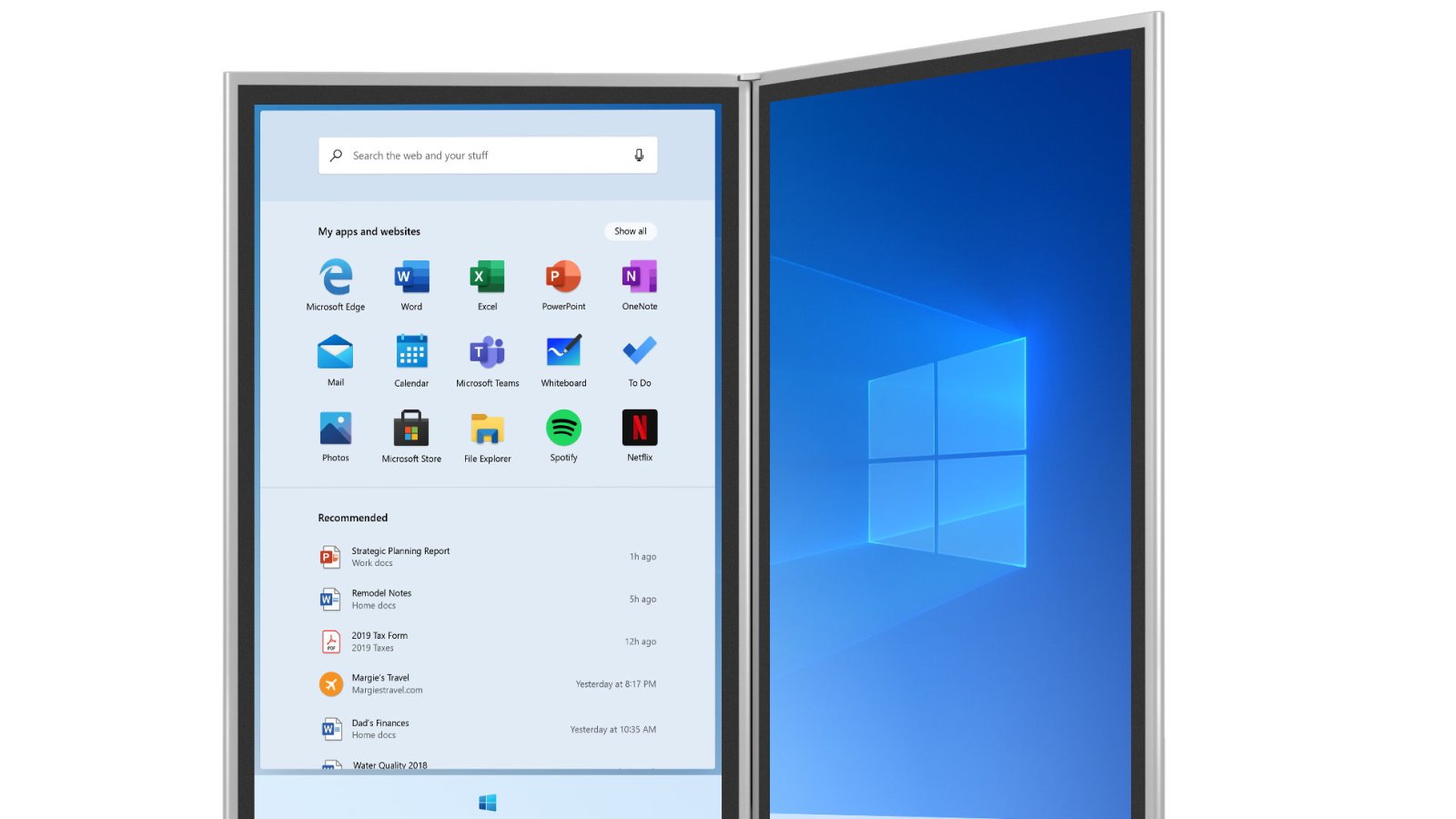 Windows 10X : une nouvelle interface et un fond d'écran dynamique sont au programme — Frandroid