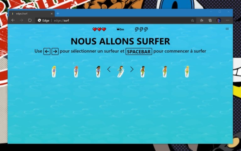 Microsoft Edge : comment jouer au jeu caché de surf