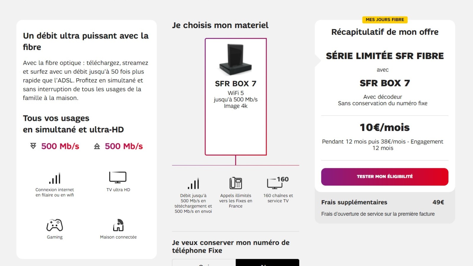 SFR prolonge son offre Fibre à seulement 10 €/mois (Internet + fixe + TV)