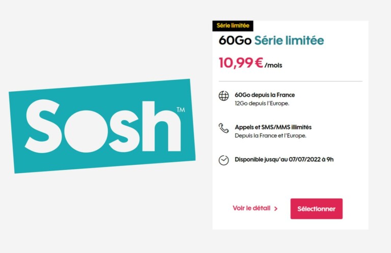 Sosh lance un forfait mobile inédit : 80 Go pour 14,99 €, sans engagement ni limite de temps