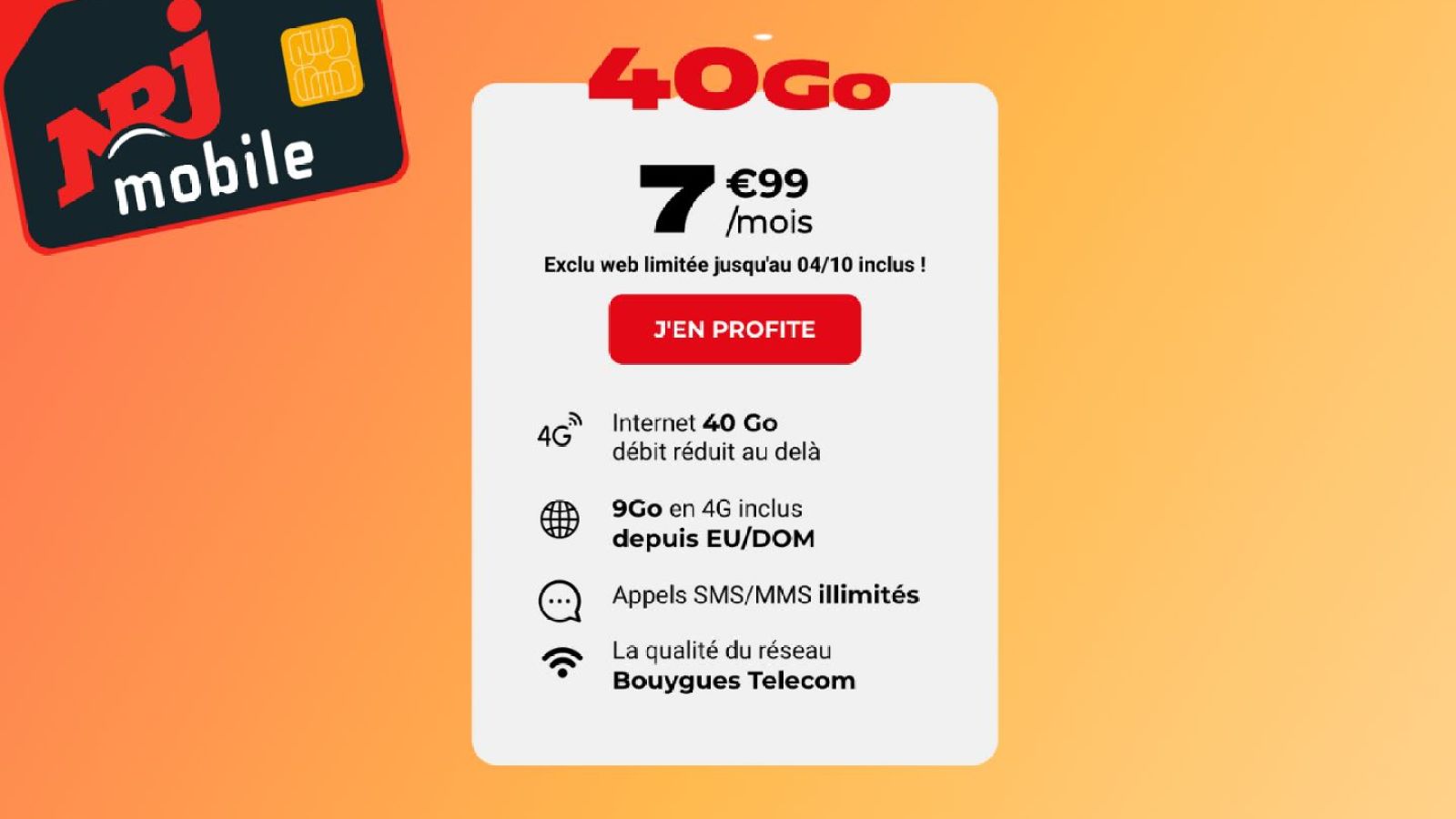 Ce forfait mobile 40 Go à petit prix même après 1 an reste seulement ...