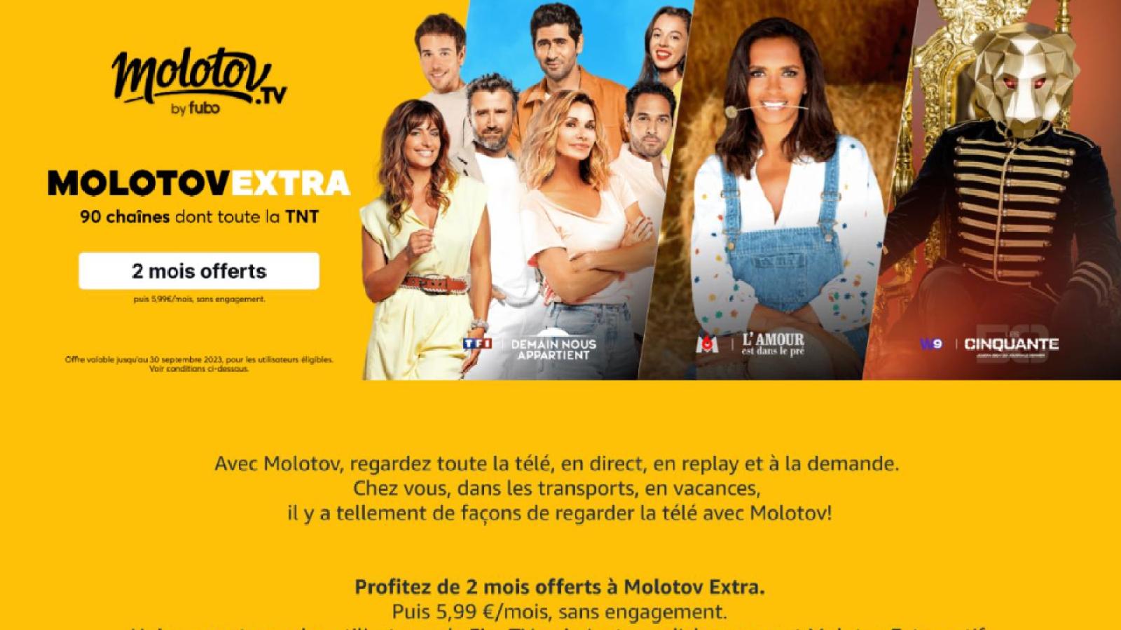 Molotov : l'abonnement Extra est offert pendant 2 mois si vous utilisez ce produit Amazon