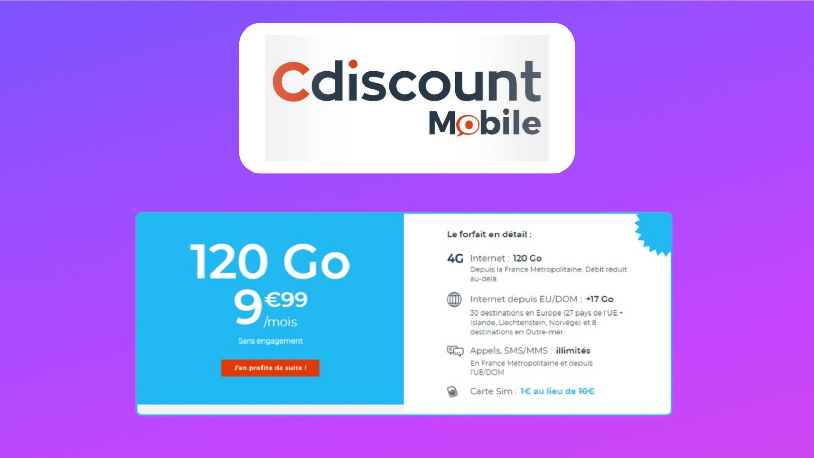 Ce forfait mobile avec 120 Go de 4G est à moins de 10 €/mois, mais à ...