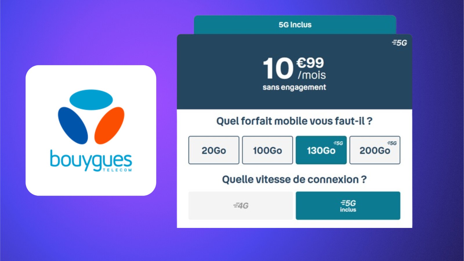 Bouygues Télécom dévoile le meilleur forfait 5G du moment : 130 Go pour seulement 10,99 €/mois