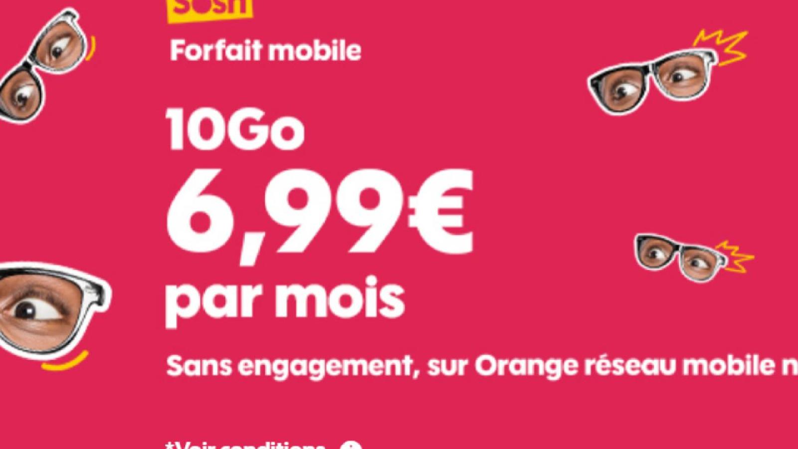 Sosh lance un nouveau forfait mobile 10 Go à petit prix pour faire face à la concurrence