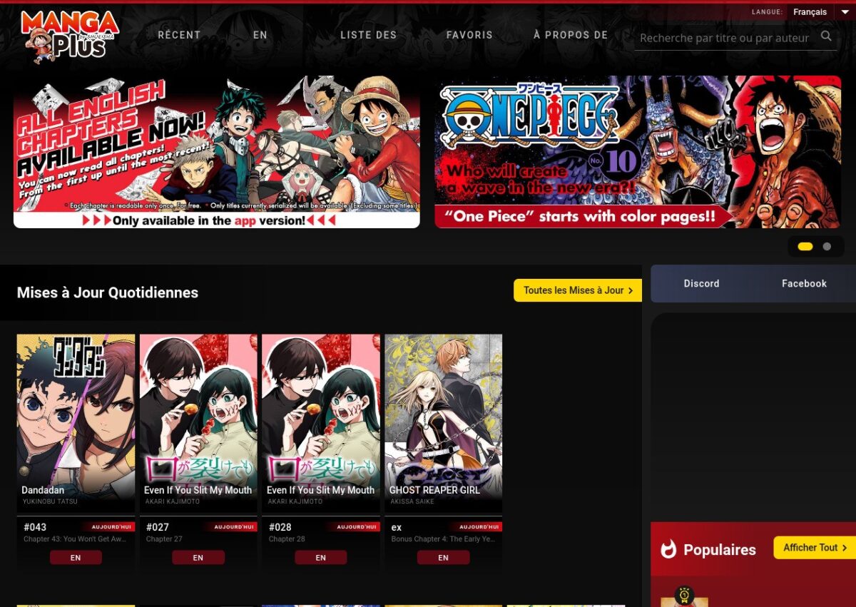 Télécharger MANGA Plus by SHUEISHA sur Android, Android (APK), iOS et en ligne - Frandroid