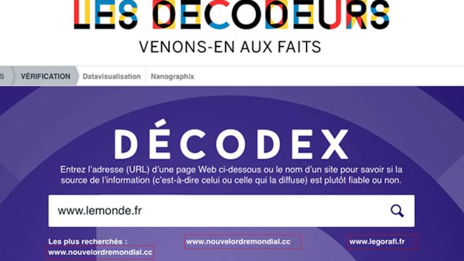 Le Décodex, nouvel outil du Monde contre les fausses informations