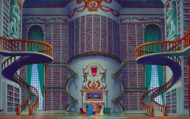 Une reproduction de la bibliothèque de La Belle et la Bête en Lego