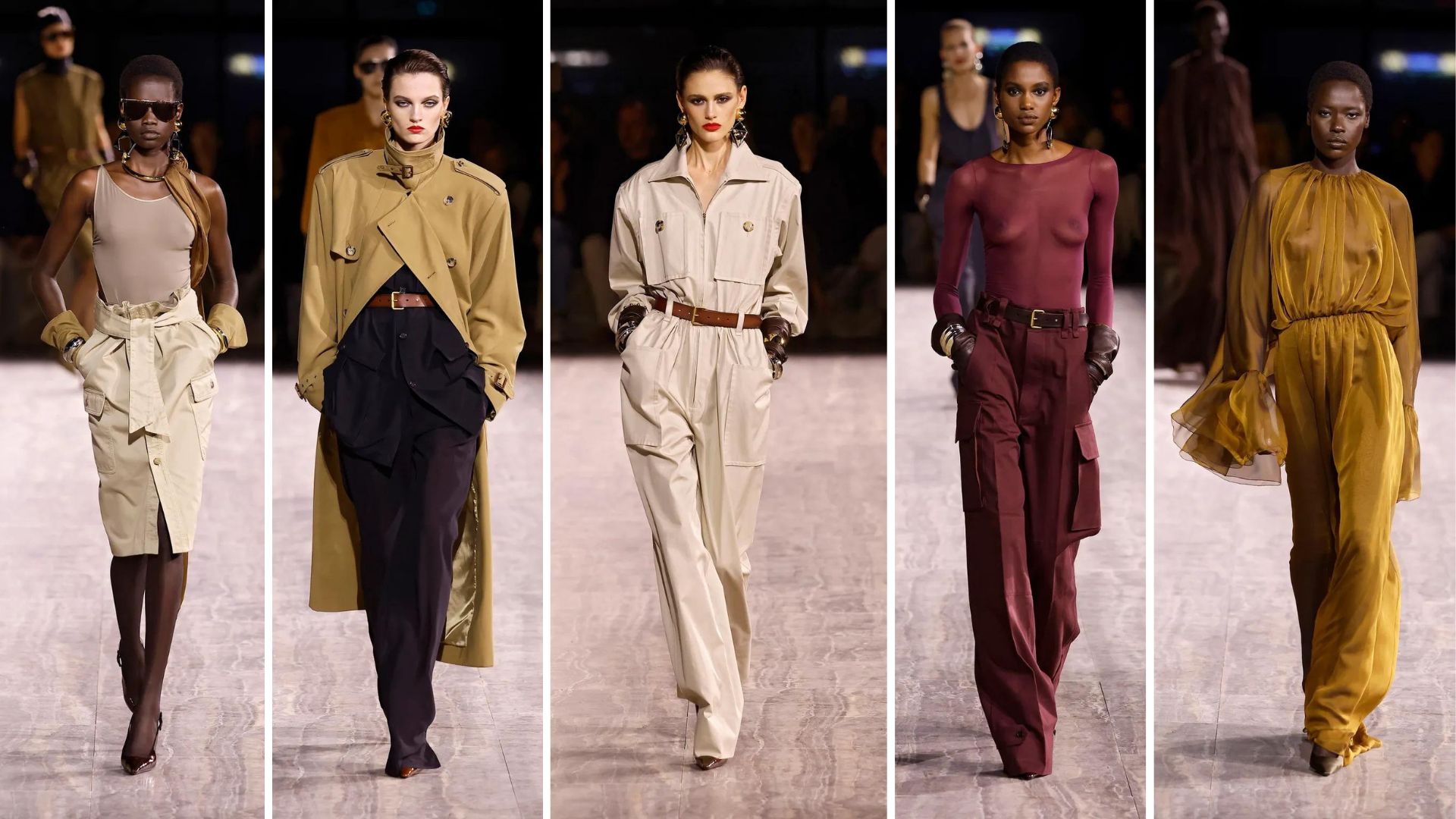 Le défilé Saint Laurent printemps-été 2024 conjugue la saharienne au ...