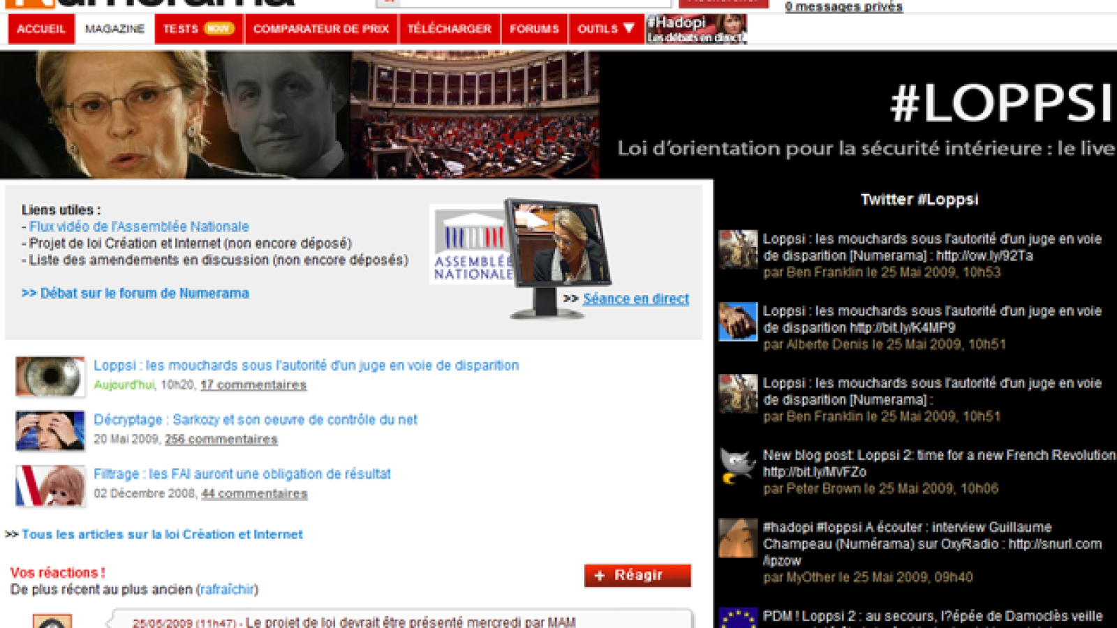 Loppsi.numerama.com : une page pour centraliser le débat sur LOPSI 2 ...