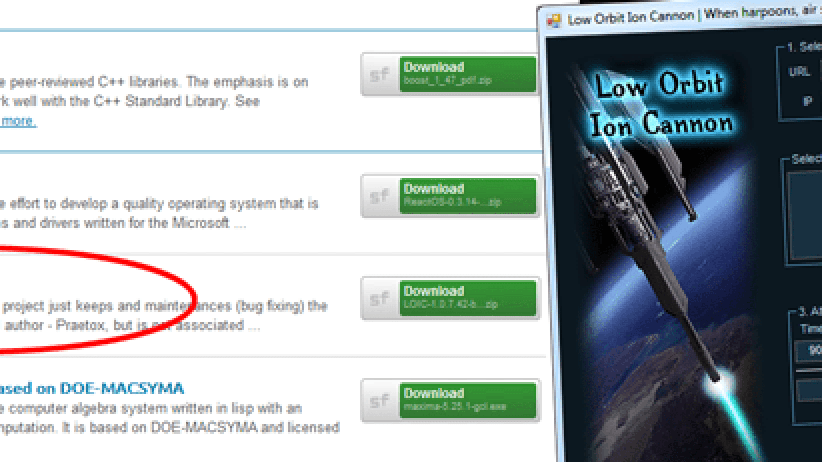 Sourceforge met en avant LOIC, l'outil de DDOS des Anonymous - Numerama