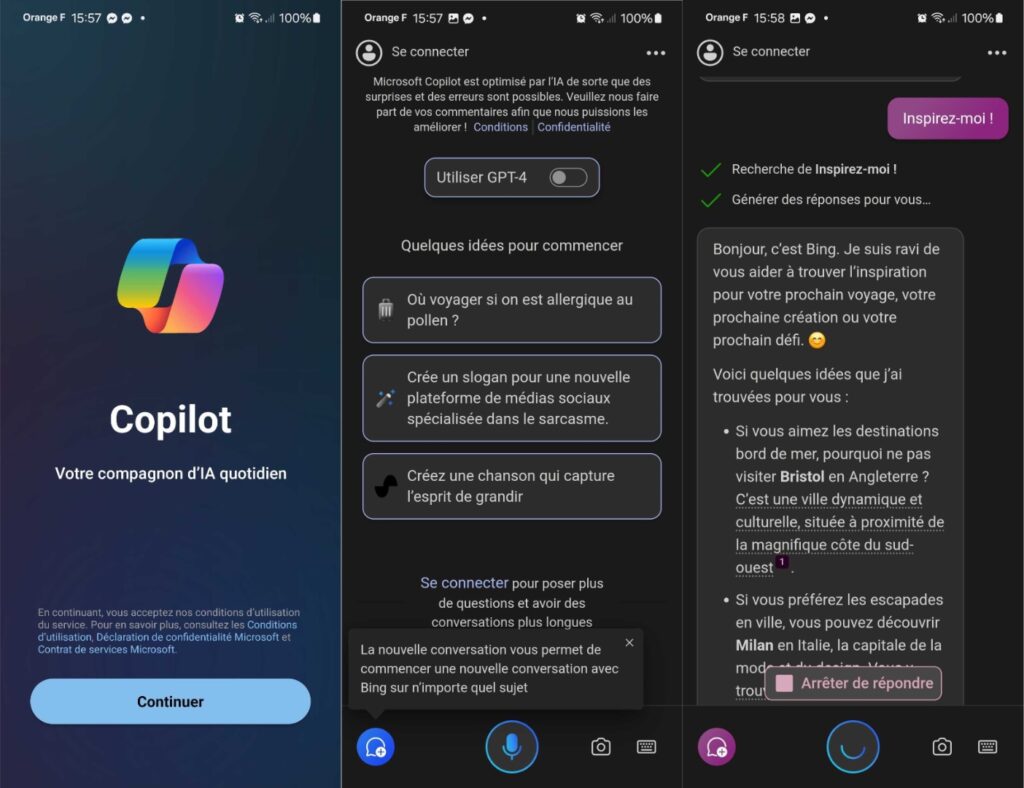Avec l’application Copilot, Microsoft permet de parler à GPT-4 ...