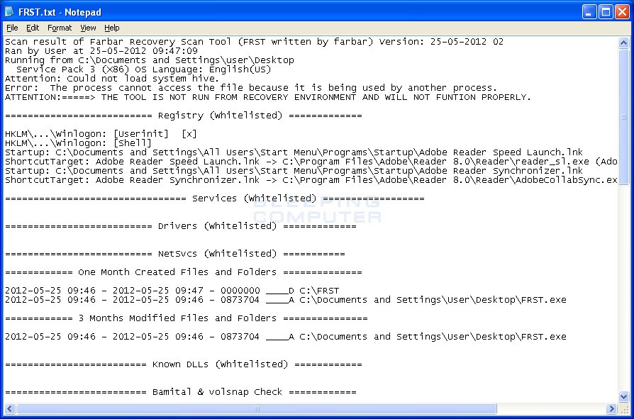 Télécharger Farbar Recovery Scan Tool (FRST) gratuitement sur Windows ...