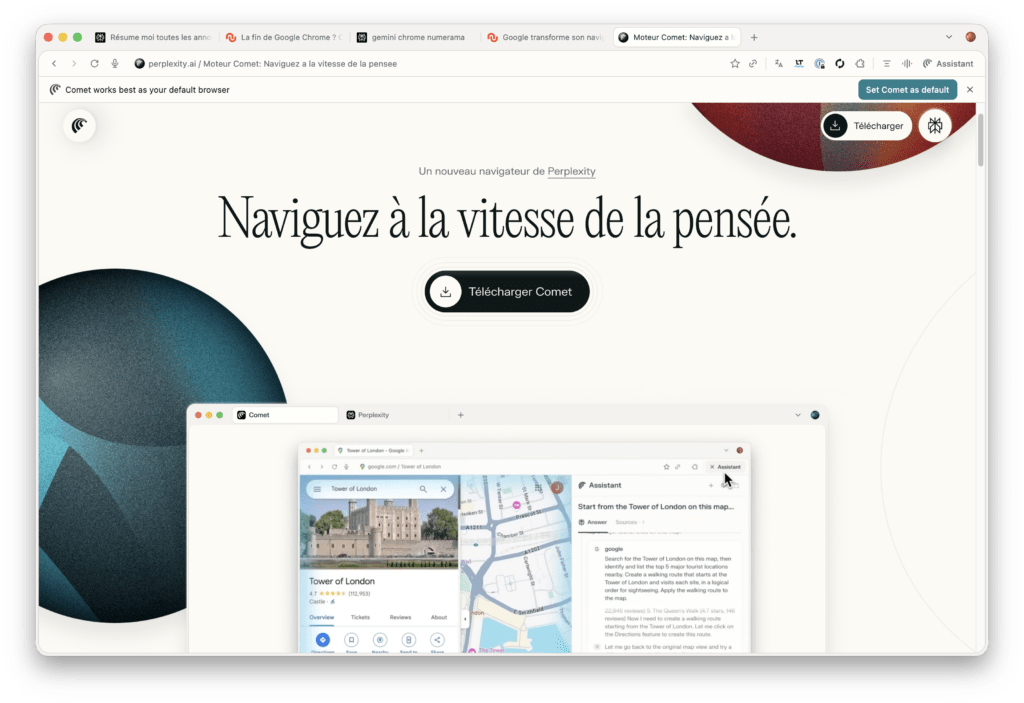Télécharger Perplexity Comet sur macOS et Windows - Numerama